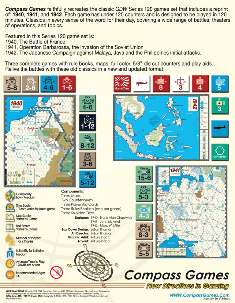 WWII Campaigns: 1940, 1941, and 1942 (Pay Later) – Compass Games