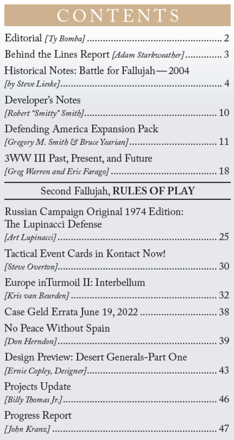 Issue 103: Magazine & Game (Second Fallujah) – Compass Games