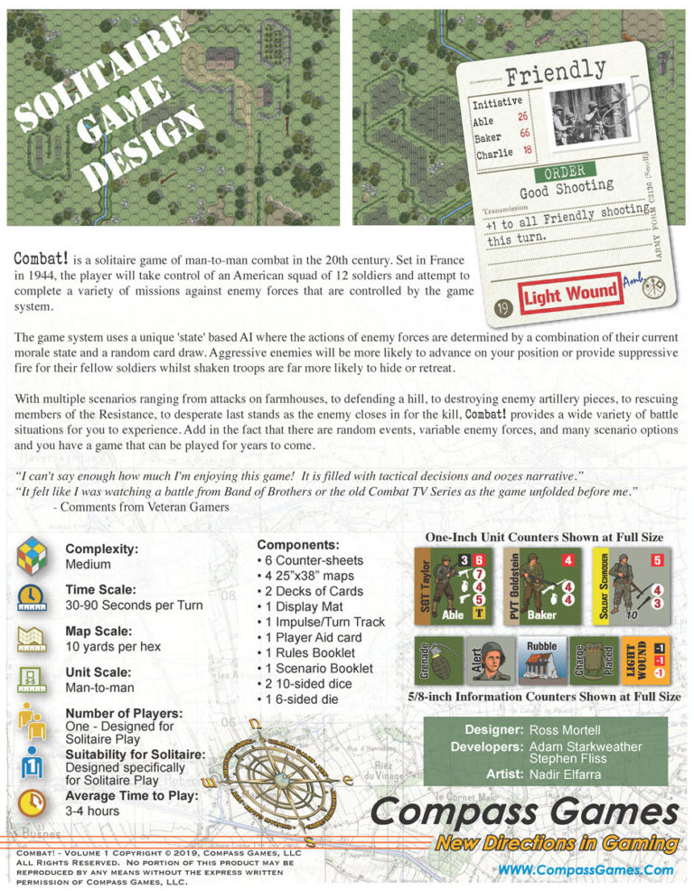 Combat! Volume 1 – 2nd Printing – Compass Games