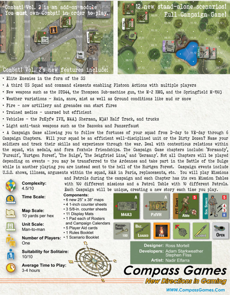 Combat! 2: From D-Day to V-E Day Campaign Expansion – Compass Games